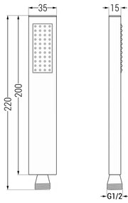 Mexen příslušenství - R-02 Ruční sprcha z mosazi, 1-funkční, černá , 79500-70