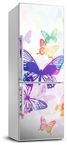Wallmuralia Nálepka fototapeta lednička Barevní motýli 60x180 cm