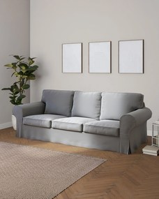 Potah na pohovku IKEA Ektorp 3-místná rozkládací, NOVÝ MODEL 2013 barva šedá látka sametová