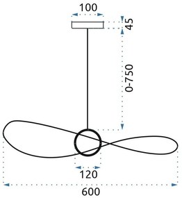 Stropní svítidlo LED Aza 60 cm černé