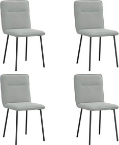 Jídelní židle 4 ks světle šedé samet 3315309