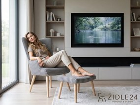 Relaxační křeslo ušák s podnožkou LYRO - pepito látka