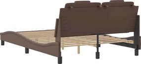 Rám postele Viana bez matrace hnědý 120x200 cm umělá kůže 3208084