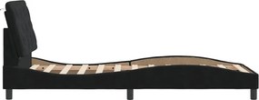 Rám postele s LED bez matrace černý 90 x 190 cm samet 3213827