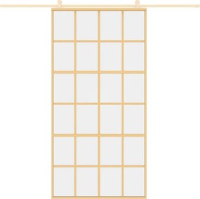 vidaXL Posuvné dveře 102,5 x 205 cm čiré ESG sklo a hliník [155174] Barva: Zlatá a matná