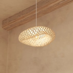 Závěsná lampa boho, určena nad stůl BEDDY, bambusová, 51 cm