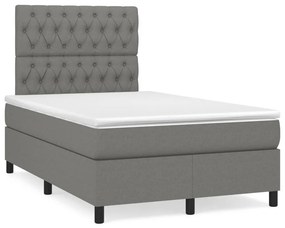 Box spring postel s matrací a LED tmavě šedá 120x190 cm textil 3270219