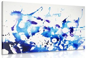 Obraz modrý akvarel v abstraktním provedení - 60x40 cm