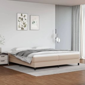 Box spring postel s matrací cappuccino 200 x 200 cm umělá kůže 3144284
