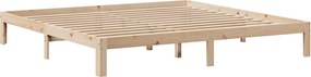 Rám postele s čelem 200 x 200 cm masivní borové dřevo 3306055