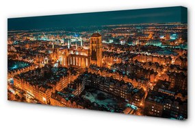 Obrazy na plátně Noční panorama Gdaňsku kostela 120x60 cm