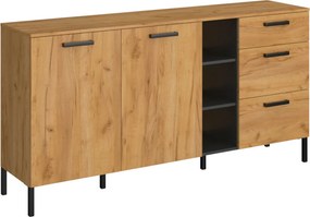 Komoda 2d3s dub craft zlatý / antracit Santes