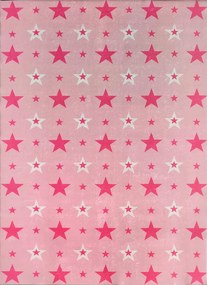 BE Koberec Porte 8461 PINK - růžové obdélníkové hvězdy Rozměr: 60x100 cm