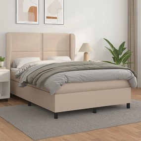 Box spring postel s matrací cappuccino 140x190 cm umělá kůže,  3128972
