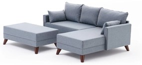 Atelier del Sofa Rohová sedací souprava Bella Soft Mini Köşe Right - Blue, Modrá