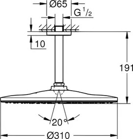 Grohe Rainshower 310 supersteel / Hlavová sprcha / průměr 31 cm / sprc