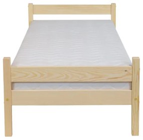 Dřevěná postel LK157, 80x200, borovice (Barva dřeva: Surová (bez moření))