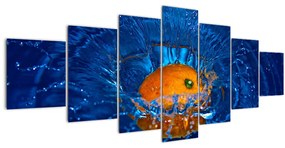 Obraz - pomeranč ve vodě (210x100 cm)