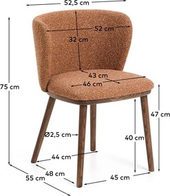 Čalouněné jídelní křeslo v terakotové barvě Ciselia – Kave Home