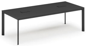Stůl INVITATION 2400 x 1200 x 740, grafit + 2x stolní zásuvka TYP IV, černá