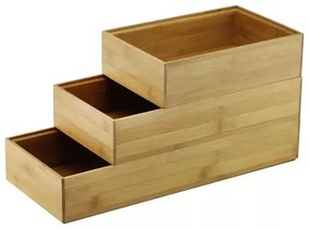 5Five® Bambusové organizéry, úložné boxy do šuplíku, sada 3ks - TSX3 38 x 30 x 15 cm