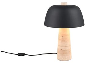 Černá/béžová stolní lampa s kovovým stínidlem (výška 41 cm) Timba – Trio Select
