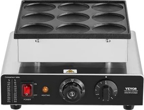 9PCS 76 mm Dutch Pancake Maker Komerční Dorayaki Baker 850 W nepřilnavý