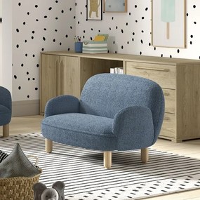 2-místná dětská pohovka Bear Mini modrá buklé