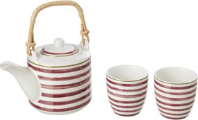 Sada konvička a 2 hrníčky Burgundy & Olive – 16*11,5*12 cm / 600ml