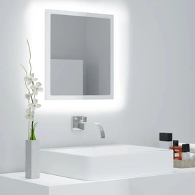 LED koupelnové zrcadlo bílé vysoký lesk 40x8,5x37 cm akrylové