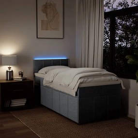 Box spring postel s matrací světle šedý 100 x 200 cm textil 3289279
