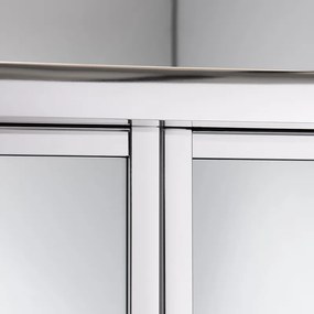 BPS-koupelny Zalamovací posuvné sprchové dveře HYD-DN09D 110 chrom/transparent pro instalaci do niky