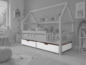 Šuplíky pod postel 180 cm z masivu borovice - bílá barva - 2 ks
