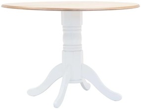 Jídelní stůl bílo-hnědý 106 cm masivní kaučukovník 247354