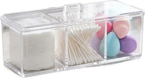 5Five® Průhledný box s víkem Selena, 3 přihrádky, 22,8 x 9,5 x 8,3 cm
