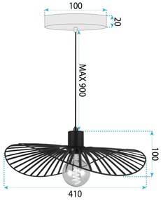 Toolight Závěsné osvětlení BOHO B14 APP1840-1CP černé