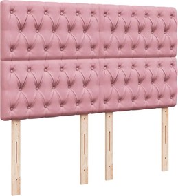Box spring postel s matrací růžová 140x200 cm samet 3293241