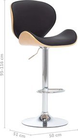 Barová židle Encino - umělá kůže | černá