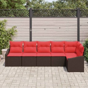 Set pohovek 6 ks Hnědá polyratan 3346744