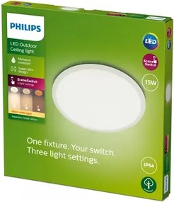 Philips Superslim CL550 15W 25cm bílá / Venkovní přisazené svítidlo /