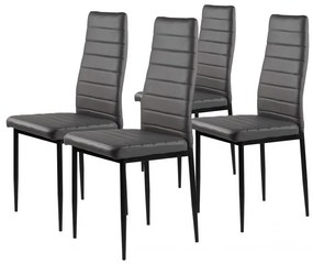 Sada 4 elegantních židlí v šedé barvě s nadčasovým designem