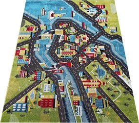 DY Dětský barevný koberec s motivem města Color Kids 03 Rozměr: 100x150 cm