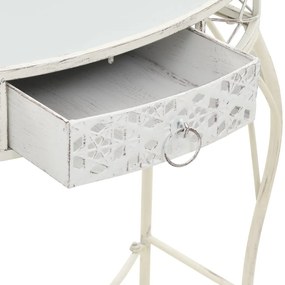 Odkládací stolek ve francouzském stylu kovový 82x39x76 cm bílý - Default Title