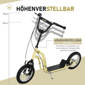 Dětská koloběžka HOMCOM od 5 let, koloběžka, odrážedlo, městská koloběžka s 12palcovými pneumatikami a gumovým odrazovým panelem pro bezpečnou zábavu…
