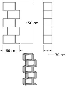 Knihovna MERIC 15x60 cm bílá
