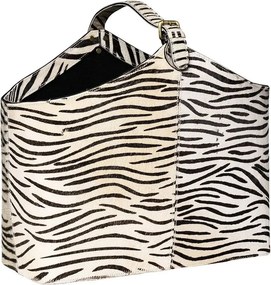 Kožený koš se vzorem Zebra (bos taurus taurus) - 25*28*50cm