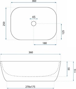 Rea Belinda Mini umyvadlo, 37 x 26 cm, bílá, REA-U5667