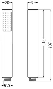 Mexen příslušenství - R-77 Ruční sprcha, 1-funkční, černá, 79577-70