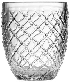 PremierHousewares Set sklenic na vodu Knit Mixer 6 kusů, kouřové sklo, broušený motiv, 330 ml