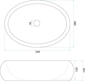 Rea Mika, umyvadlo na desku 480x380x155 mm, imitace kamene, REA-U4333